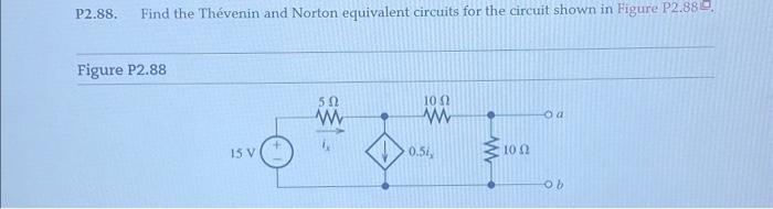 Solved 83. Find the Thévenin and Norton equivalent circuits | Chegg.com