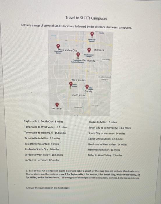 Solved Below is a map of some of StCC's locations followed | Chegg.com