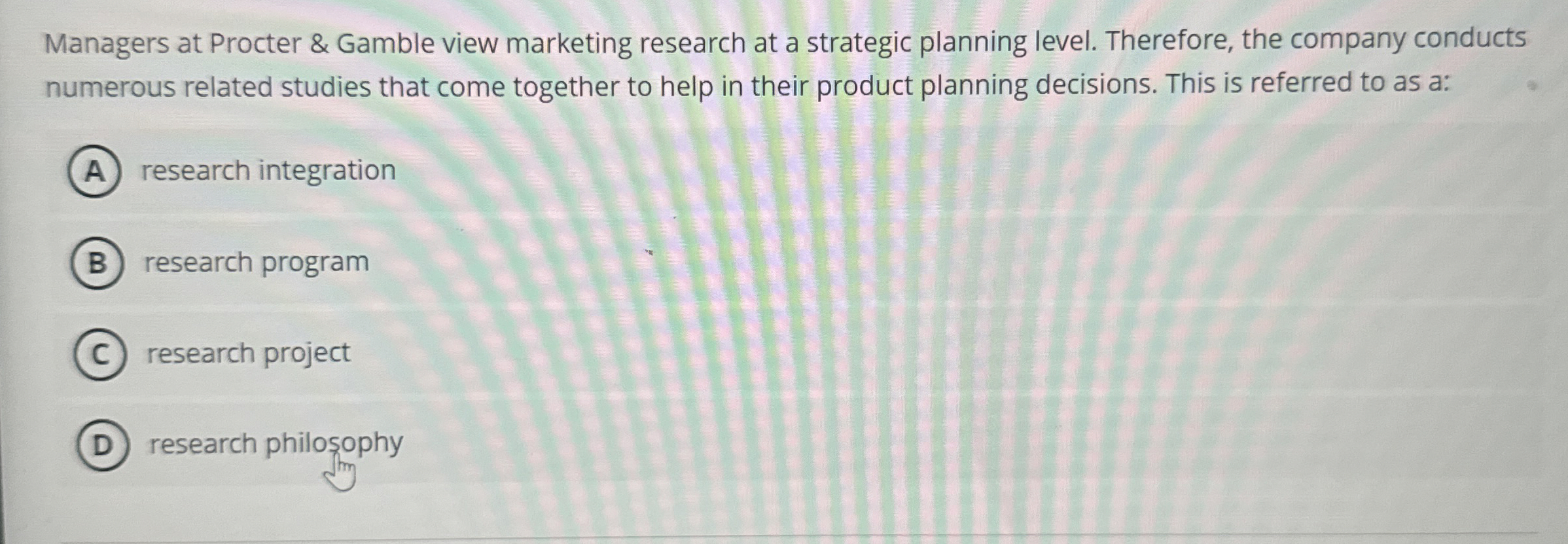 Solved Managers at Procter & Gamble view marketing research | Chegg.com