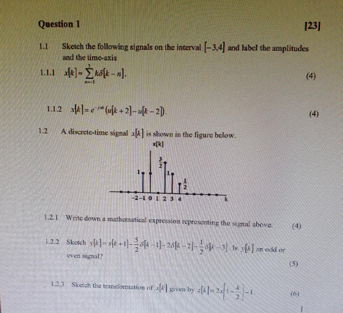 Solved Sketch the following signals on the interval [−3,4] | Chegg.com