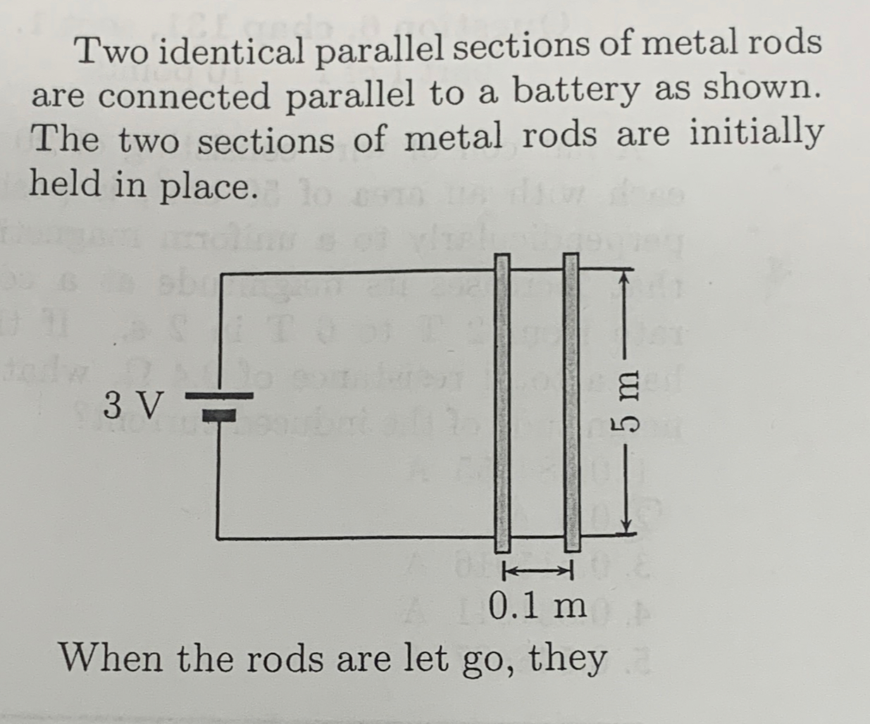 Solved Two identical parallel sections of metal rods are | Chegg.com