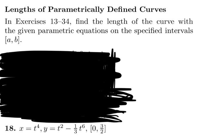 Solved Lengths Of Parametrically Defined Curves In Exercises 