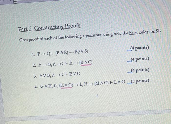 Solved Part 2: Constructing Proots Give proof of each of the | Chegg.com