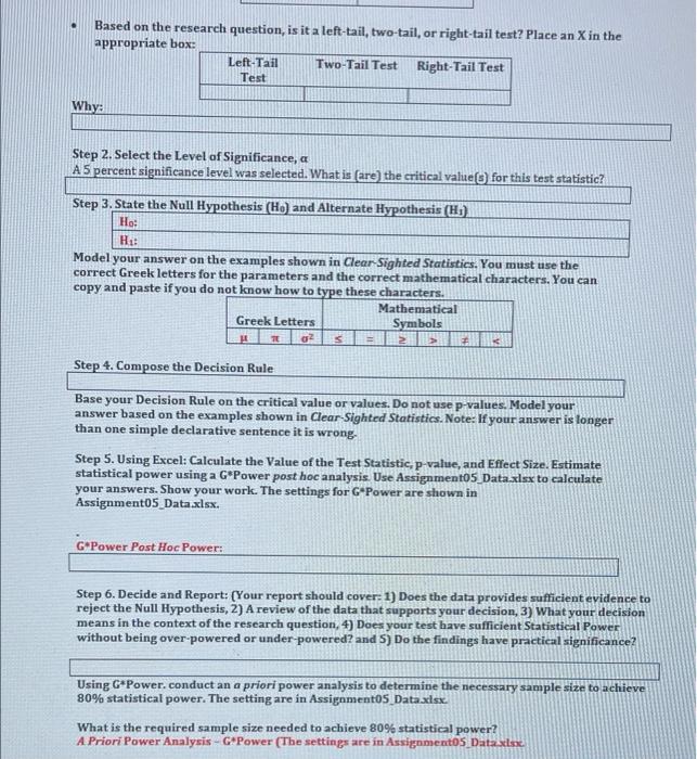 Solved Exercise 2: Step 1: Test Set-up This test is a two | Chegg.com