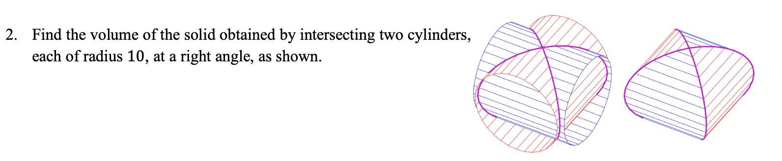 Solved Find the volume of the solid obtained by intersecting | Chegg.com