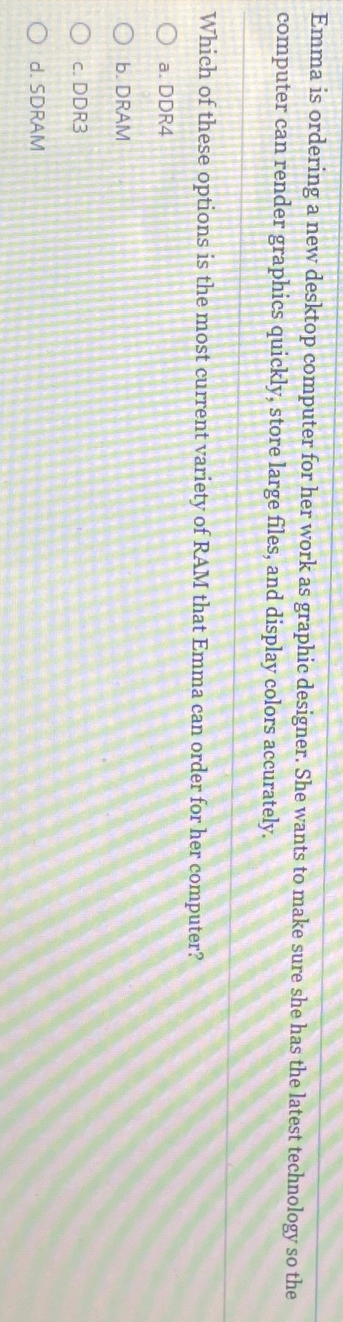 Solved Emma is ordering a new desktop computer for her work | Chegg.com