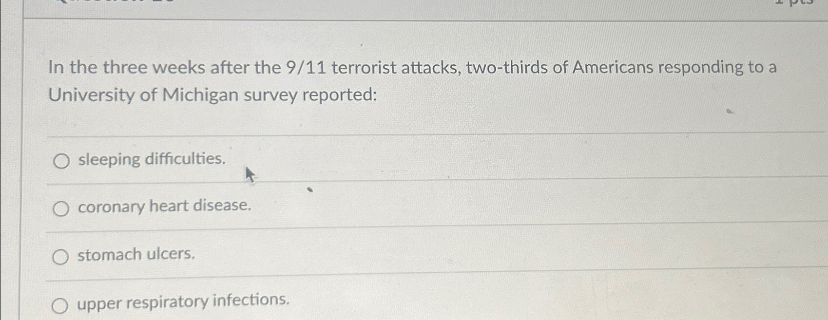 Solved In the three weeks after the 911 ﻿terrorist attacks, | Chegg.com