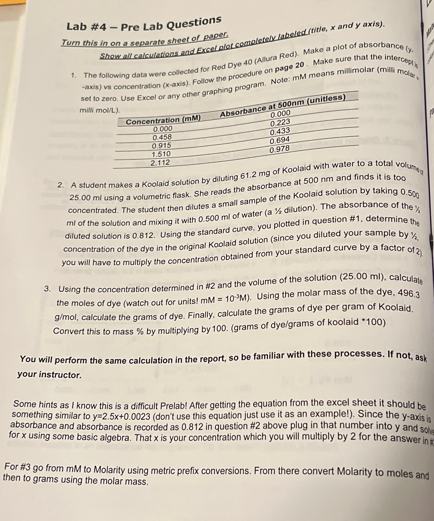 Solved Lab #4 - ﻿Pre Lab QuestionsTurn this in on a separate | Chegg.com