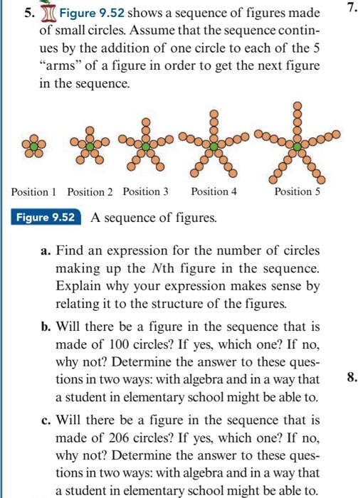 Solved 7 5 Figure 952 Shows A Sequence Of Figures Made Of 