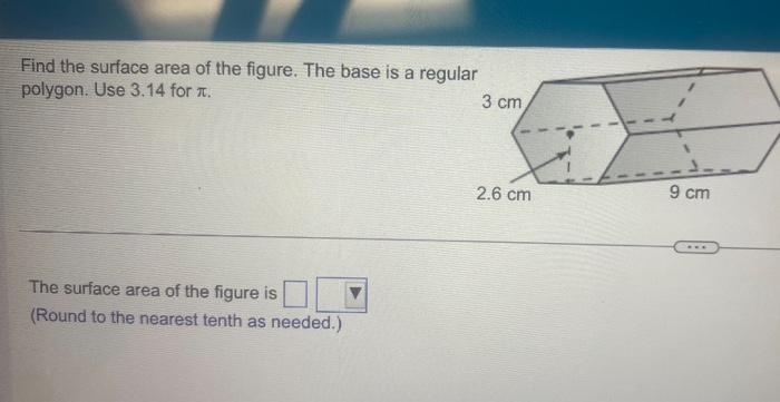 Solved Find the surface area of the figure. The base is a | Chegg.com