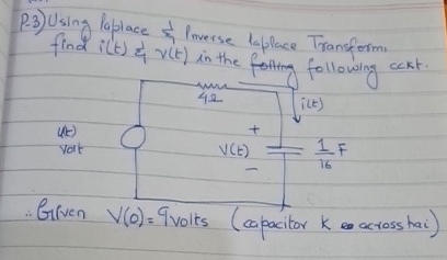 Solved P-3) ﻿Using laplace & inverse laplace Transform find | Chegg.com