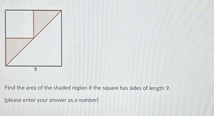 Solved Find the area of the shaded region if the square has | Chegg.com