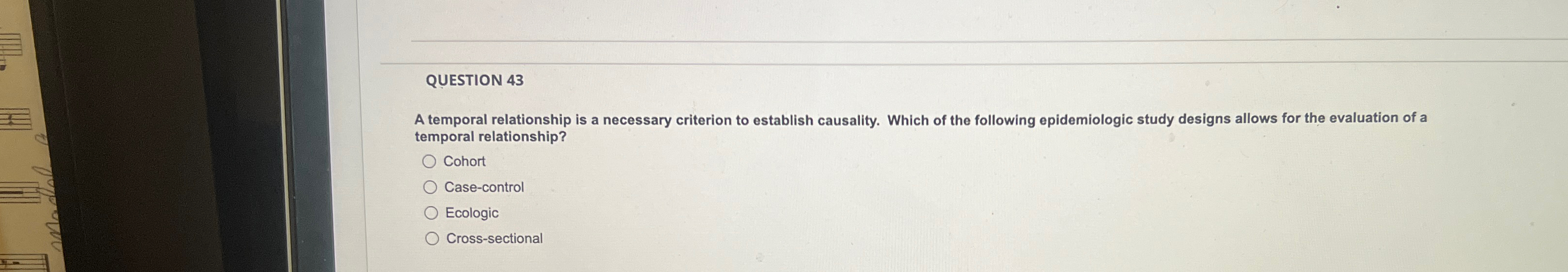 Solved QUESTION 43A temporal relationship is a necessary | Chegg.com