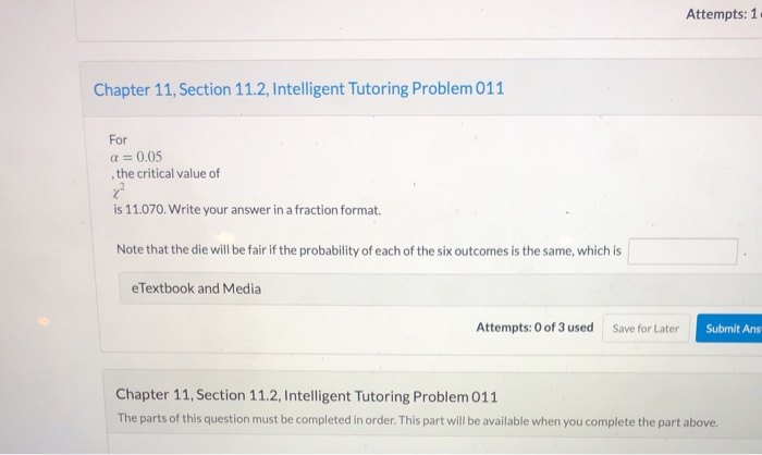 Solved Attempts: 1 Chapter 11, Section 11.2, Intelligent | Chegg.com