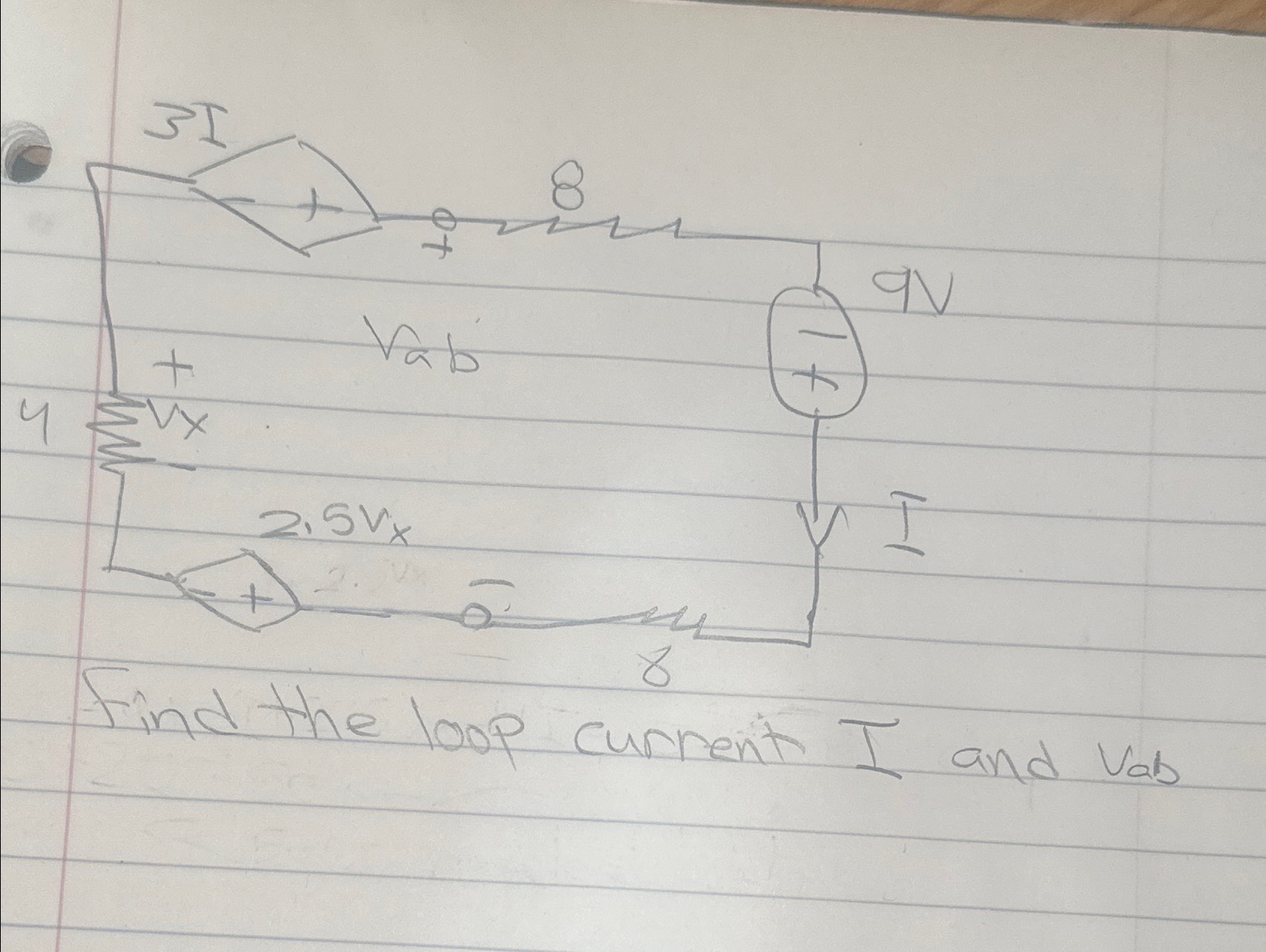 Solved Find the loop current I and vab | Chegg.com