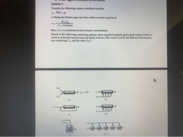 Solved Question 2 Consider the following enzyme-catalyzed | Chegg.com