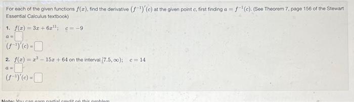 For each of the given functions f(x), find the | Chegg.com