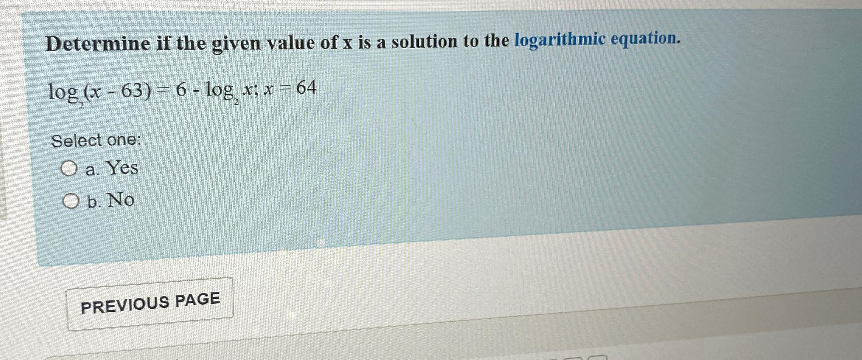 Solved Determine if the given value of x ﻿is a solution to | Chegg.com