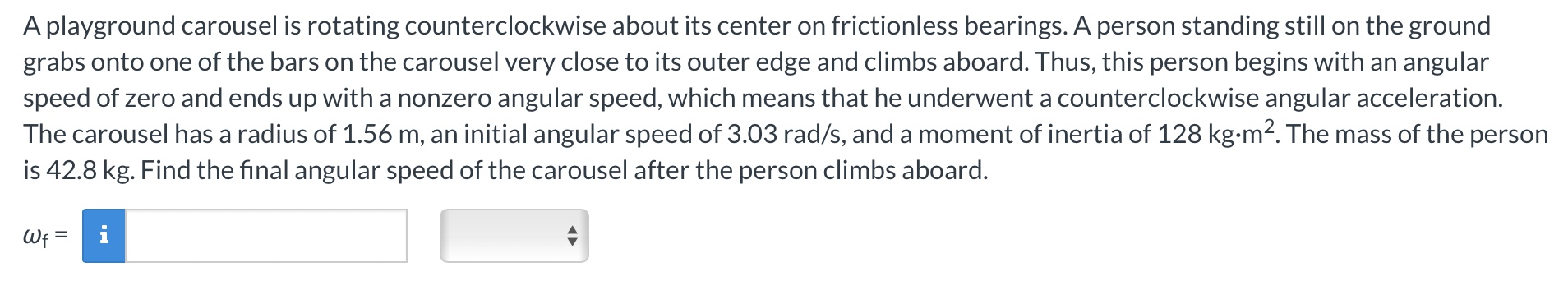 Solved A playground carousel is rotating counterclockwise | Chegg.com