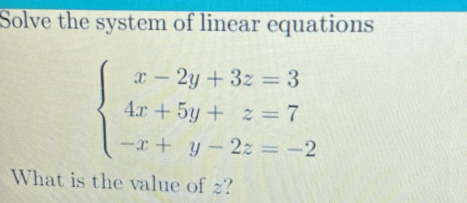 Solved Solve the system of linear | Chegg.com