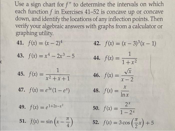 Solved a Use a sign chart for f" to determine the intervals | Chegg.com