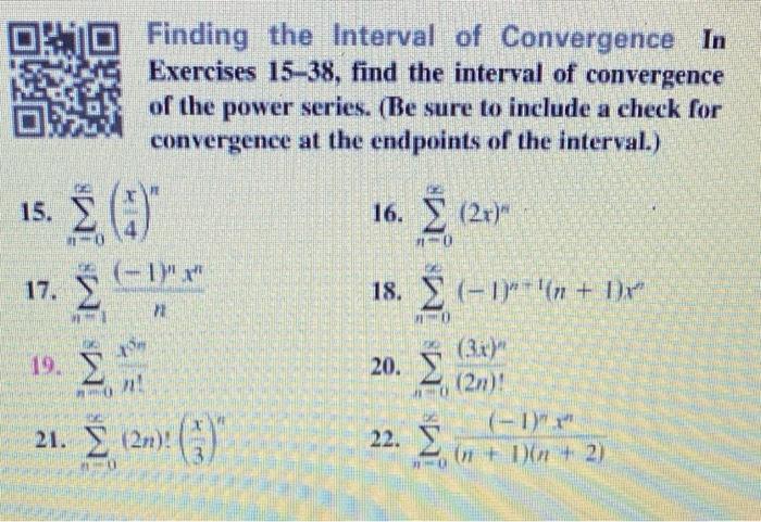 Solved Finding the Interval of Convergence In Exercises | Chegg.com