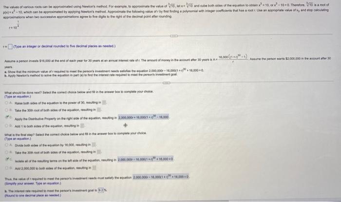 Solved The values of various roots can be approximated using | Chegg.com
