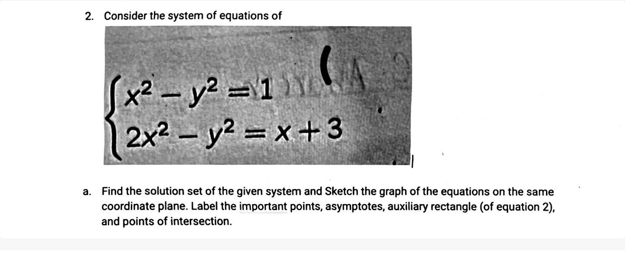 Solved Consider the system of equations ofa. ﻿Find the | Chegg.com