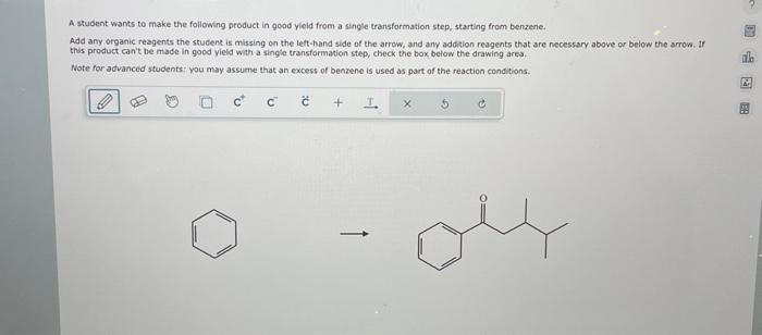 Solved A student wants to make the following product in good | Chegg.com