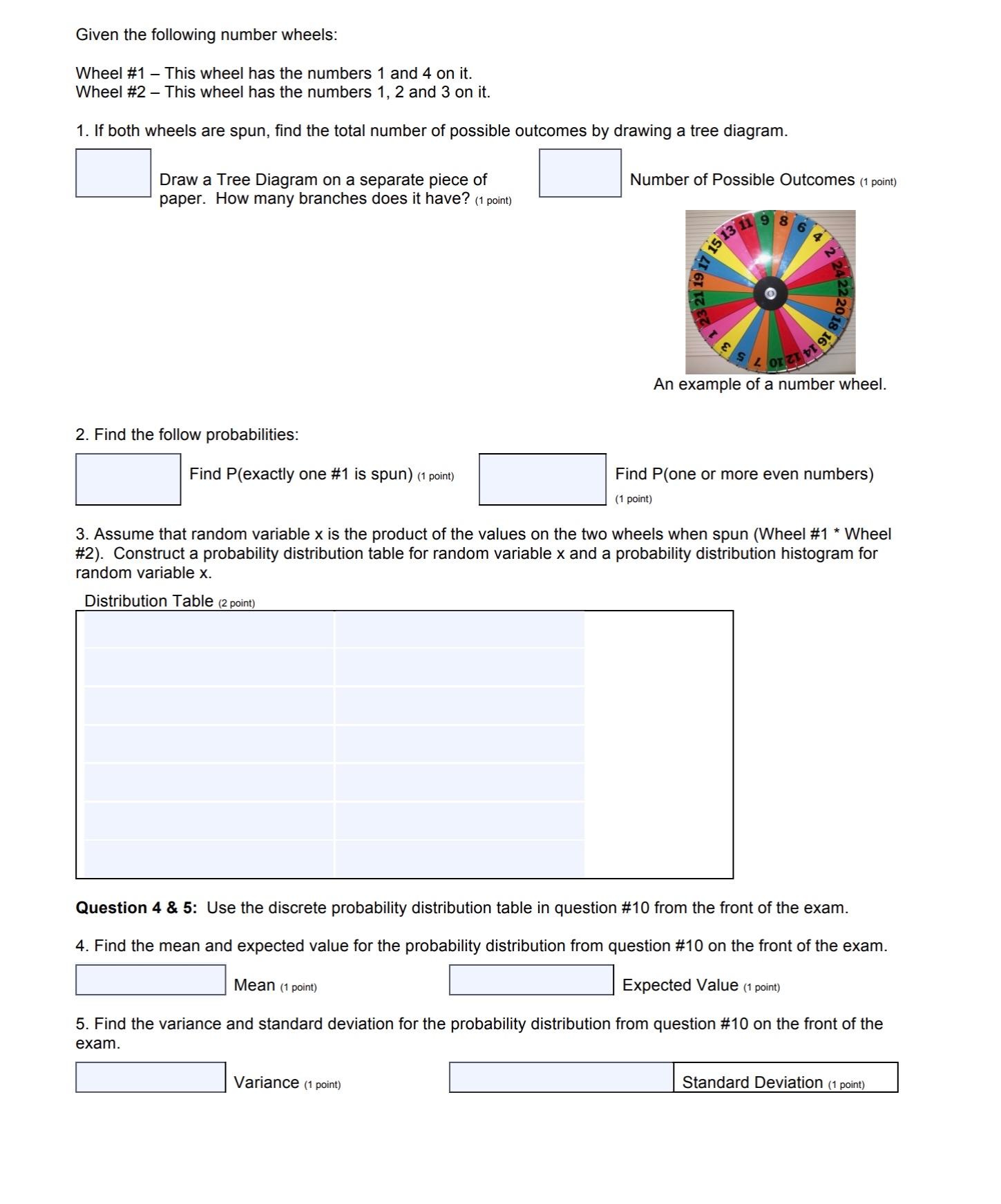 Solved Given the following number wheels:Wheel #1 - ﻿This | Chegg.com