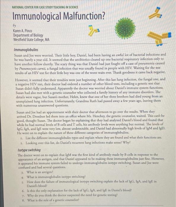 Solved NATIONAL CENTER FOR CASE STUDY TEACHING IN SCIENCE | Chegg.com