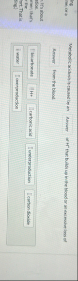 Solved Metabolic acidosis is caused by anme, ﻿or a ﻿from | Chegg.com