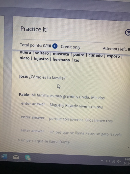 Practice it! Total points: 0/10 Credit only nuera | | Chegg.com