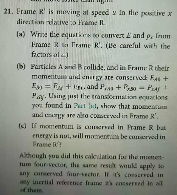 Solved Frame R' ﻿is moving at speed u ﻿in the positive x | Chegg.com