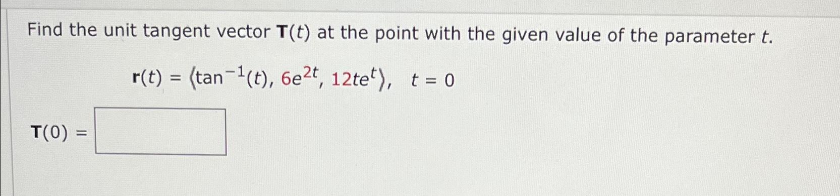 Solved Find the unit tangent vector T(t) ﻿at the point with | Chegg.com