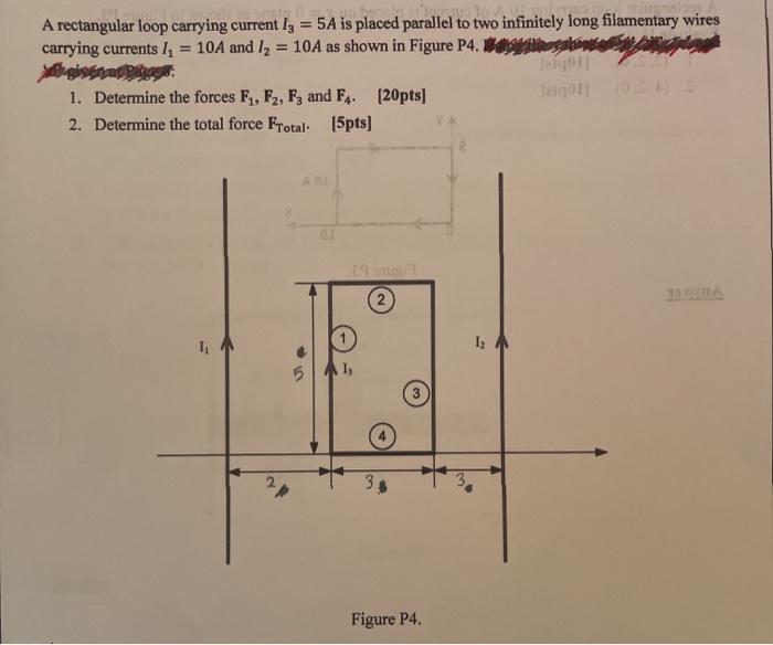 Solved A rectangular loop carrying current lg = 5A is placed | Chegg.com