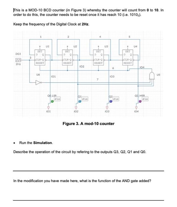 Solved This is a MOD-10 BCD counter in Figure 3) whereby the | Chegg.com