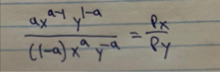 Solved (1−a)xay−aaxa−yy1−a=pypx | Chegg.com
