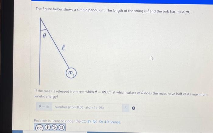 Solved The figure below shows a simple pendulum. The length | Chegg.com