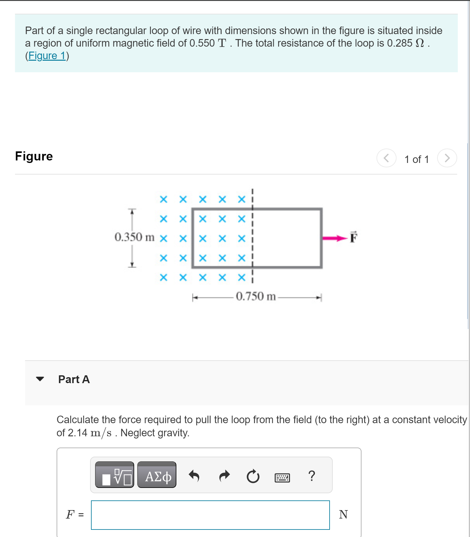 Solved Part of a single rectangular loop of wire with | Chegg.com