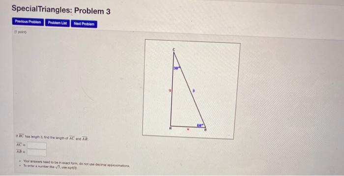 Solved SpecialTriangles: Problem 1 Pous Problem Problem List | Chegg.com