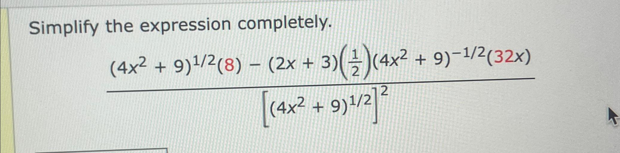 Solved Simplify the expression | Chegg.com