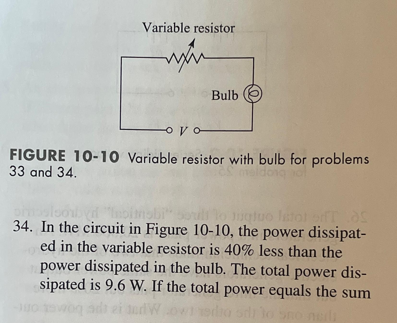 Solved FIGURE 10-10 ﻿Variable resistor with bulb for | Chegg.com