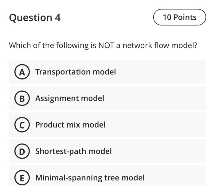 Solved Question 4 Which of the following is NOT a network | Chegg.com