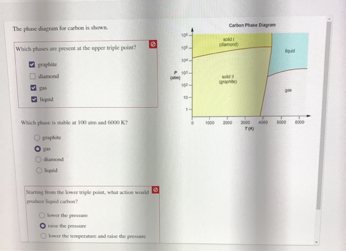 Solved Carbon Phase Diagram The phase diagram for carbon is | Chegg.com