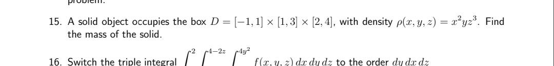 Solved 15. A solid object occupies the box | Chegg.com