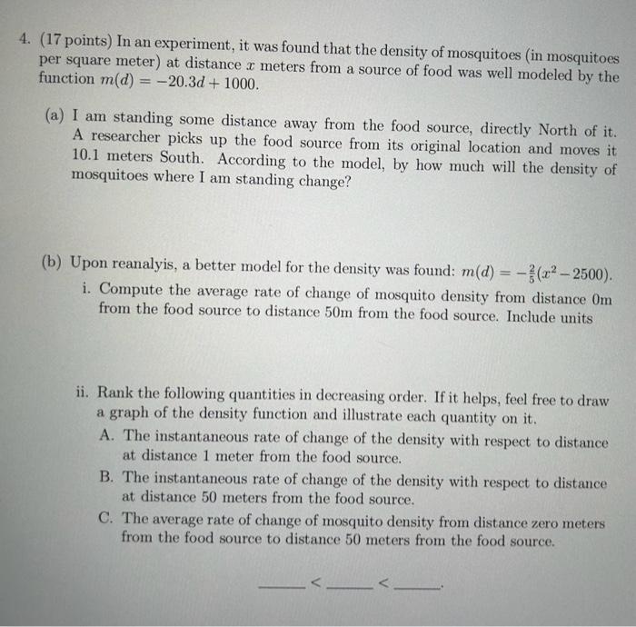 Solved 4. (17 points) In an experiment, it was found that | Chegg.com