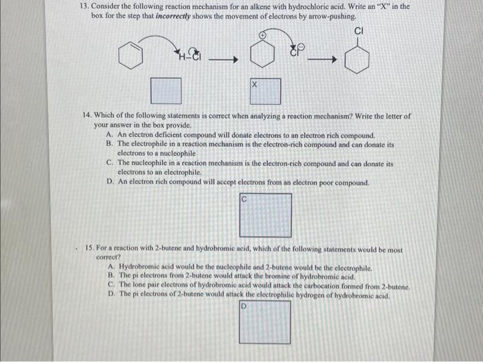 Solved 13. Consider the following reaction mechanism for an | Chegg.com
