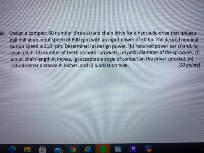 3. Design a compact 60 number three-strand chain | Chegg.com