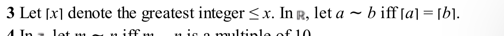 Solved 3 ﻿Let |~x~| ﻿denote the greatest integer ≤x. ﻿In R, | Chegg.com